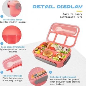 Bento | Kitchen | New Bento Pink Adultchild Sealed Four Layered Lunch ...